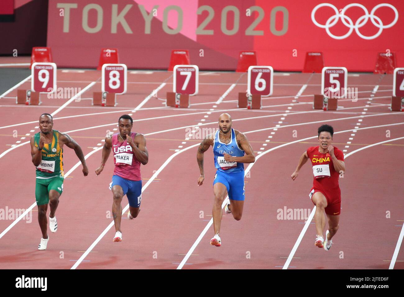 August 01st, 2021 - Tokyo, Japan: Akani Simbine of South Africa, Ronnie ...