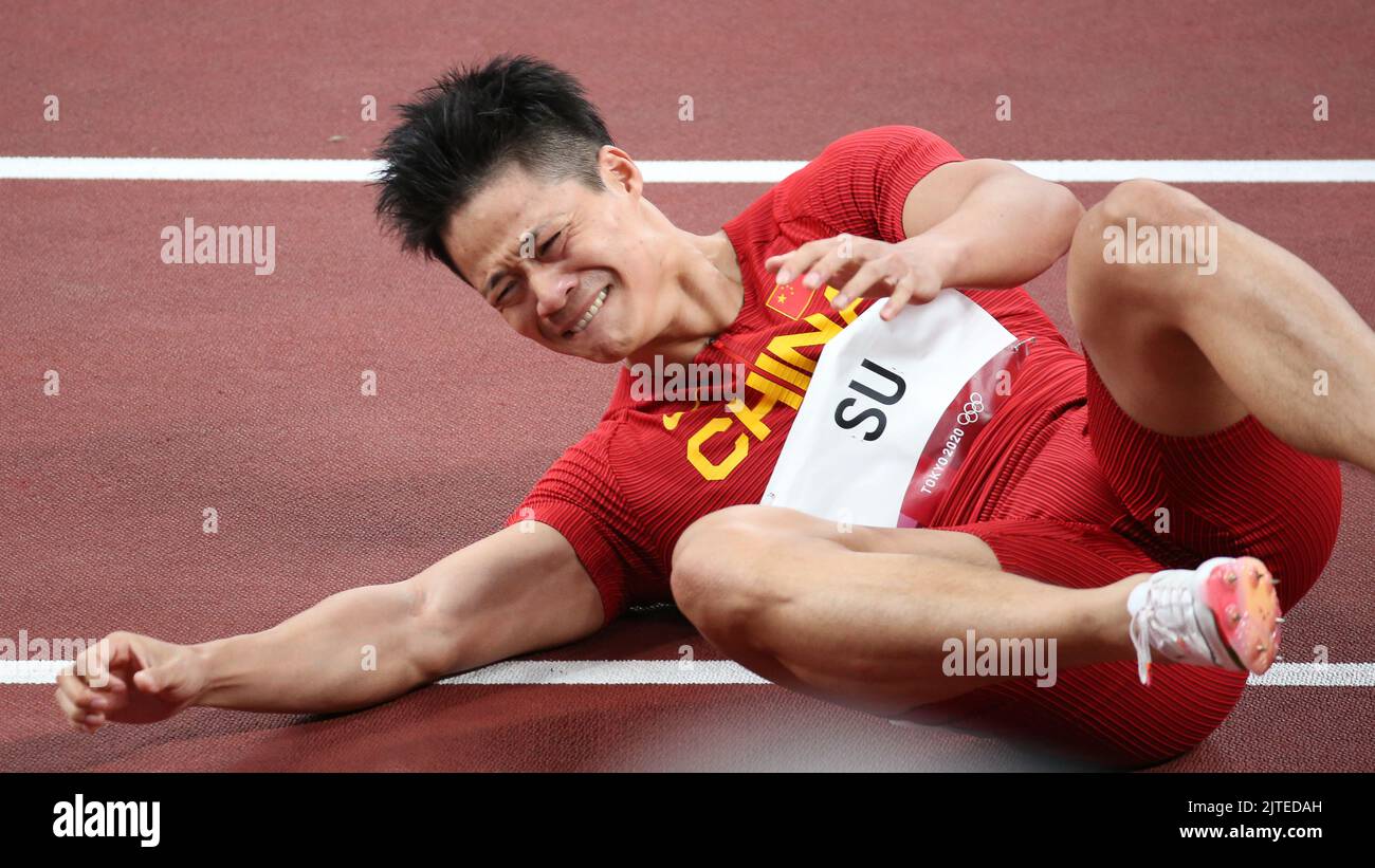 August 01st, 2021 - Tokyo, Japan: SU Bingtian of China wins the Men's 100m Semi-Final 3 and set ...