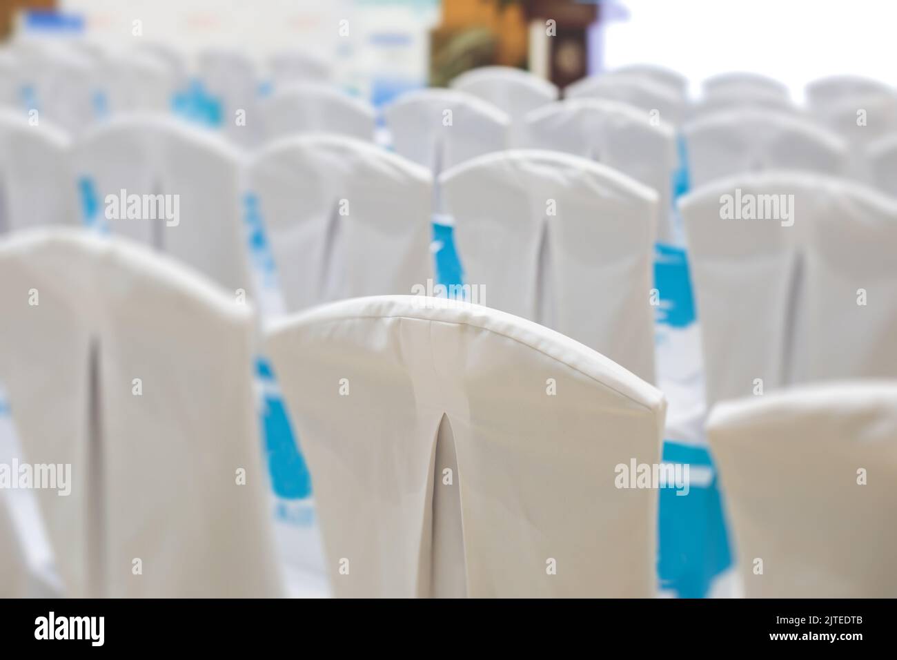 Empty modern conference hall, venue for congress lecture, with a line ...