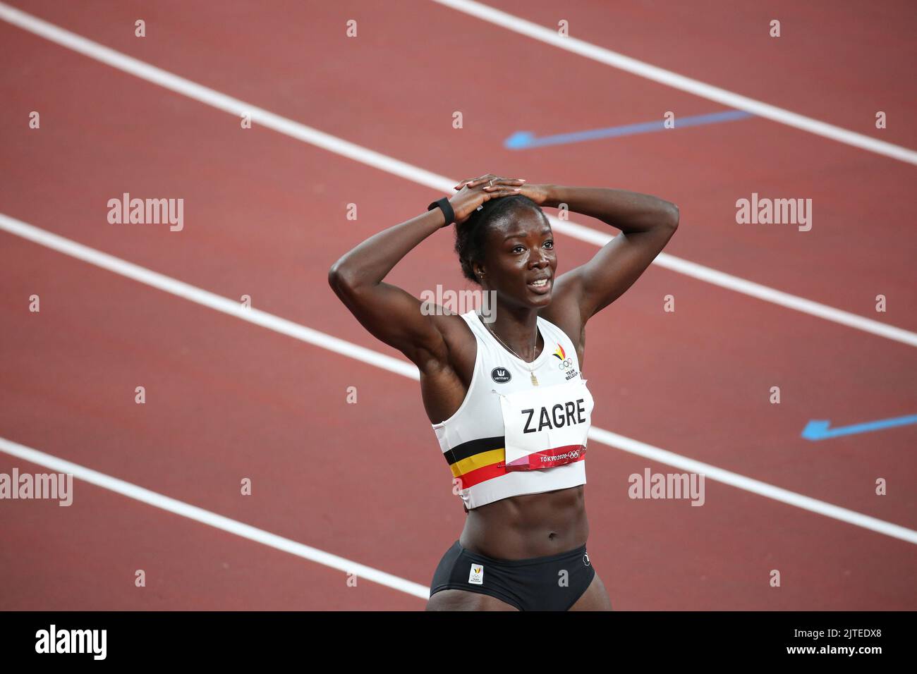 August 01st, 2021 - Tokyo, Japan: Anne Zagre of Belgium reacts to ...