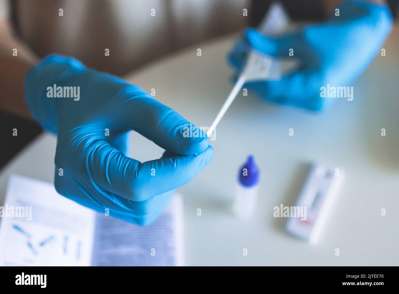 Process of express fast coronavirus covid Antigen AG PCR testing ...