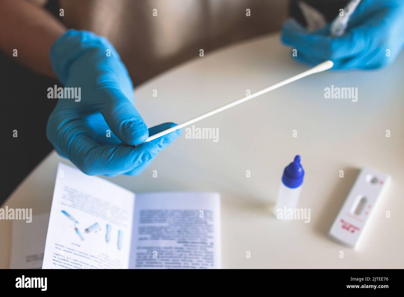 Process of express fast coronavirus covid Antigen AG PCR testing ...