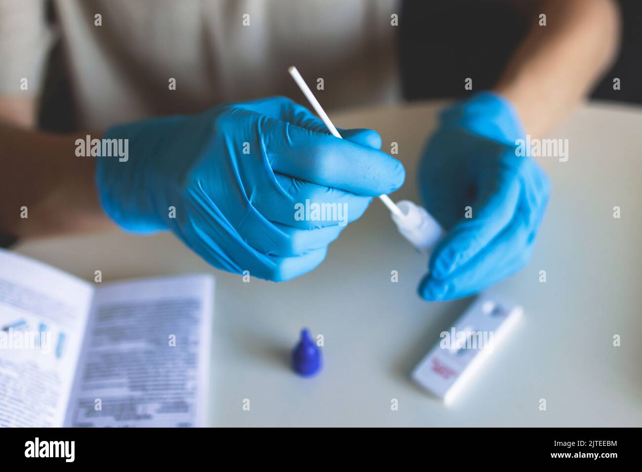 Process of express fast coronavirus covid Antigen AG PCR testing ...