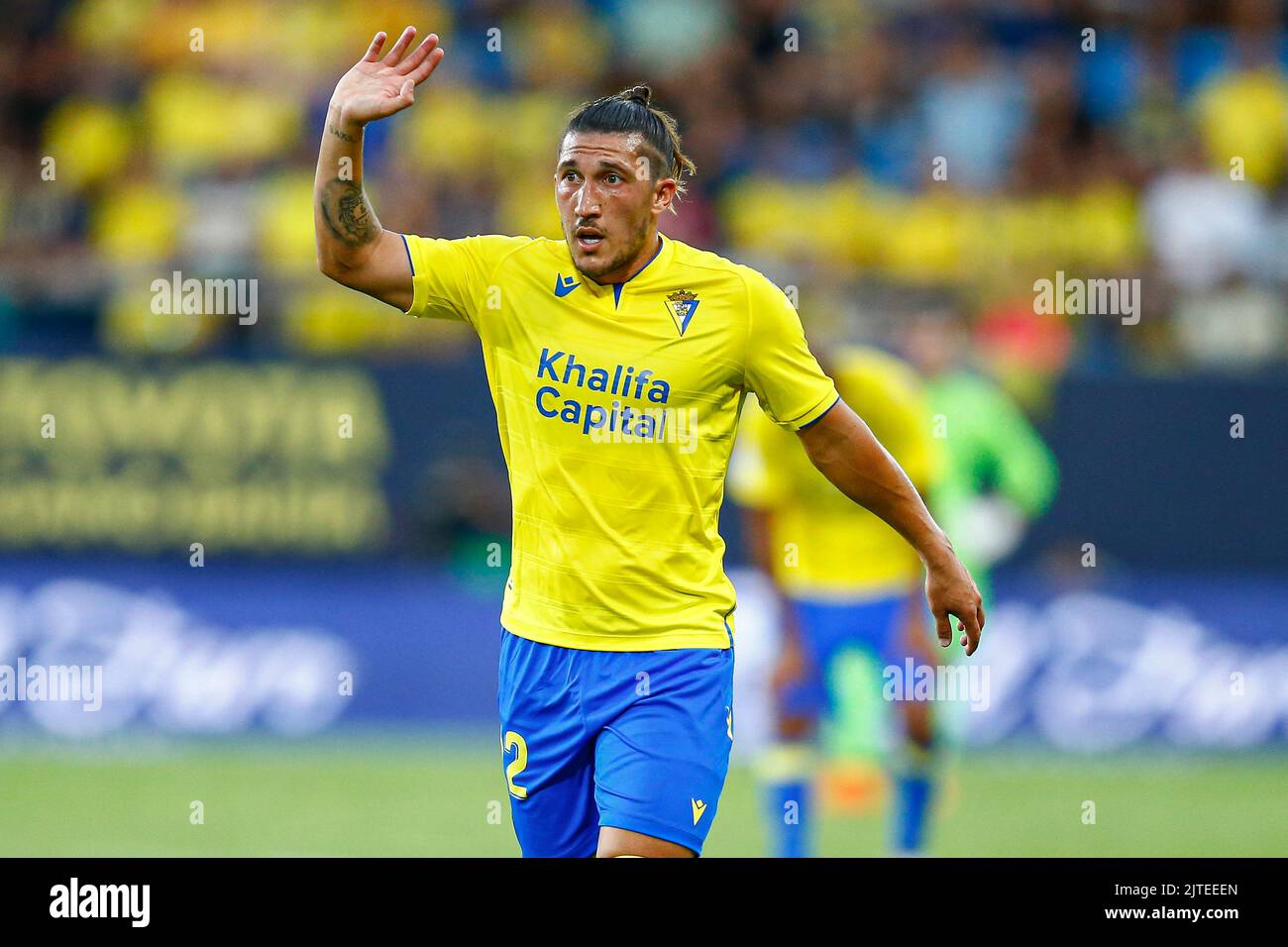 Cadiz, Spain. 29th Aug, 2022. Alfonso Pacha Espino of Cadiz during the ...