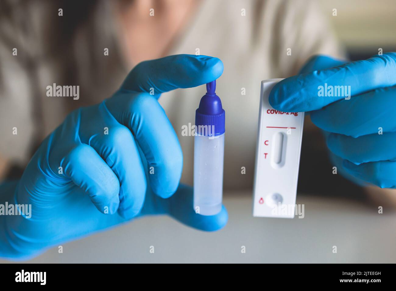 Process of express fast coronavirus covid Antigen AG PCR testing ...