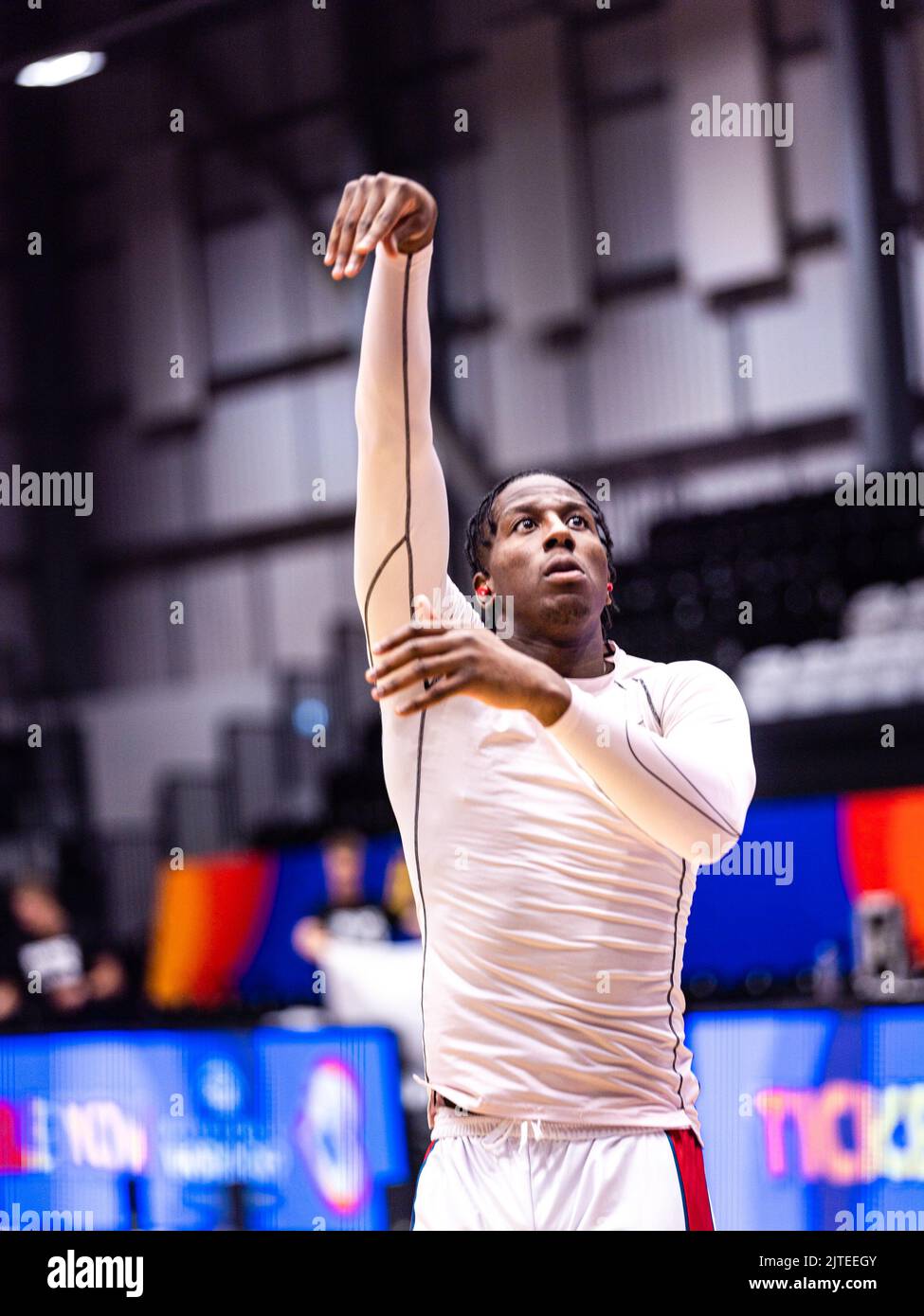 Great Britain nation mens team (team GB)play Latvia in a FIBA World Cup ...