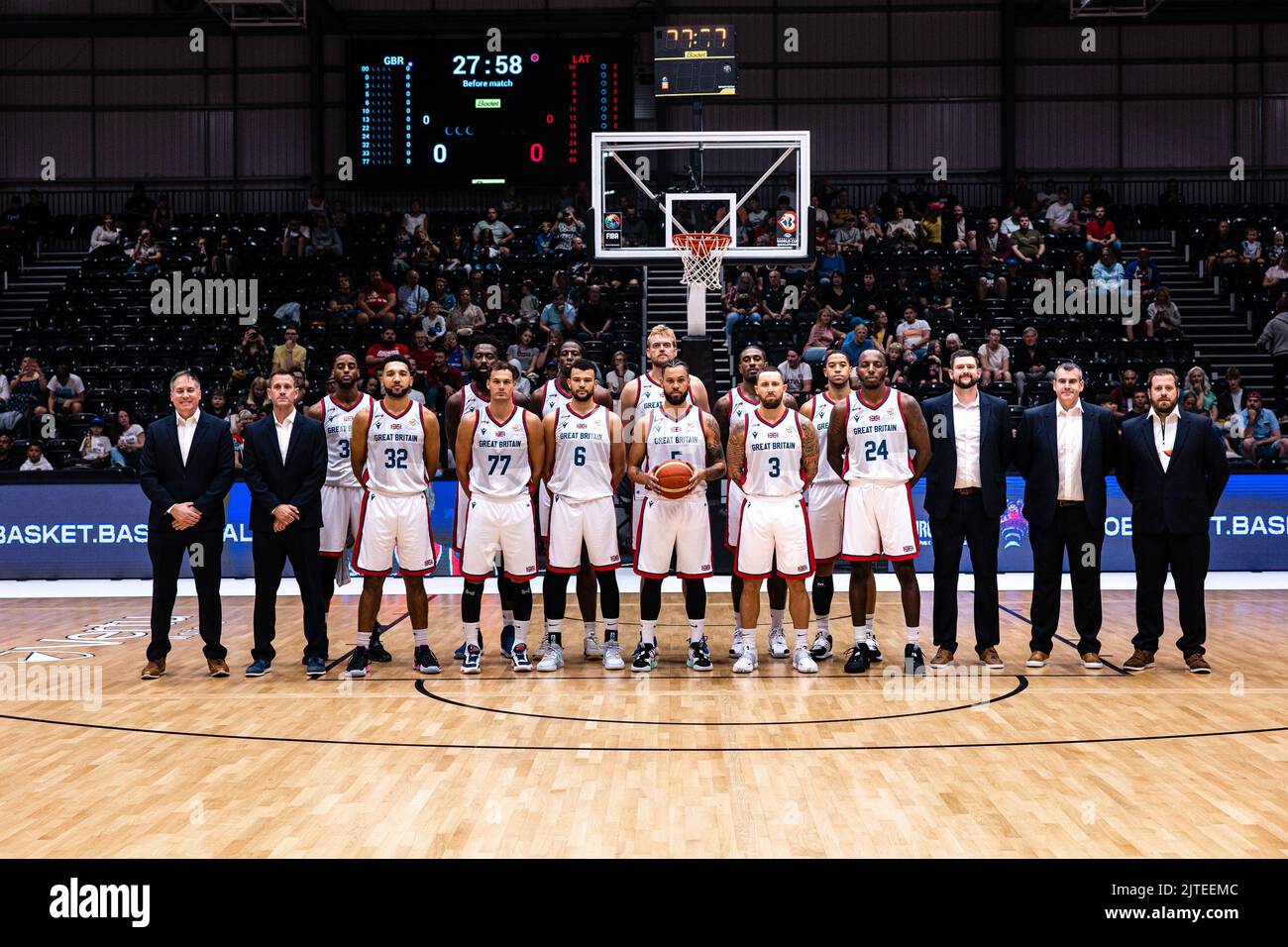 Great Britain nation mens team (team GB)play Latvia in a FIBA World Cup ...
