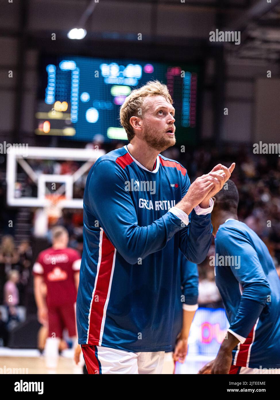 Great Britain nation mens team (team GB)play Latvia in a FIBA World Cup ...