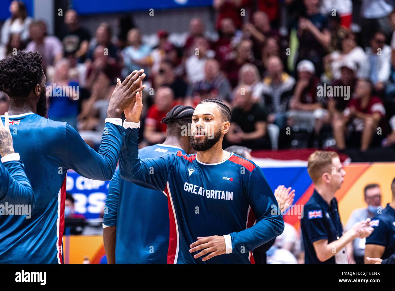 Great Britain nation mens team (team GB)play Latvia in a FIBA World Cup ...