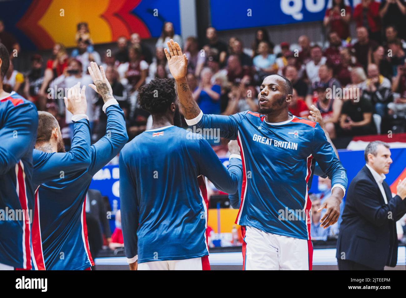 Great Britain nation mens team (team GB)play Latvia in a FIBA World Cup ...