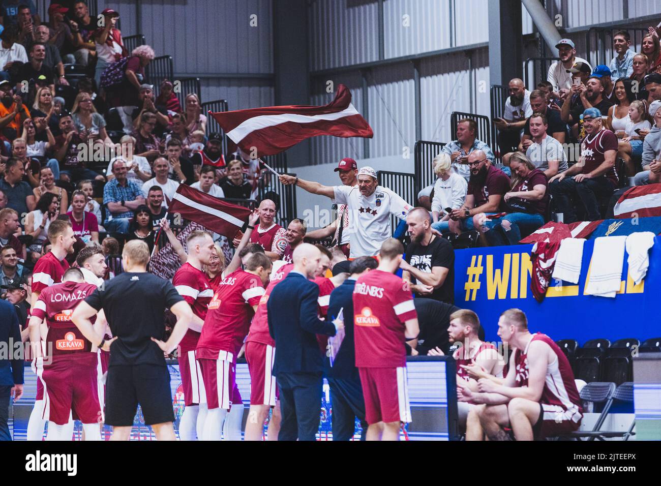 Great Britain nation mens team (team GB)play Latvia in a FIBA World Cup ...