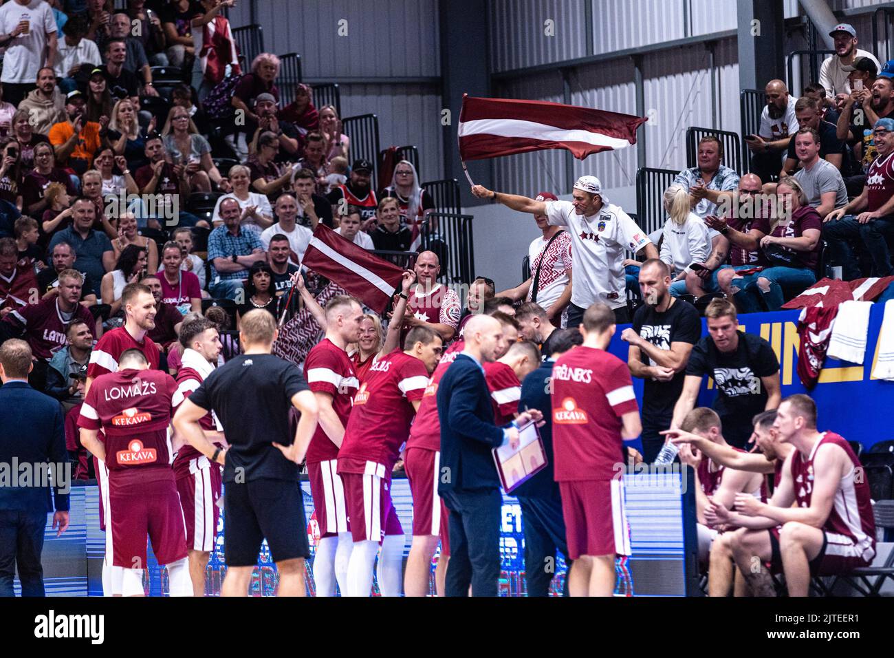 Great Britain nation mens team (team GB)play Latvia in a FIBA World Cup ...