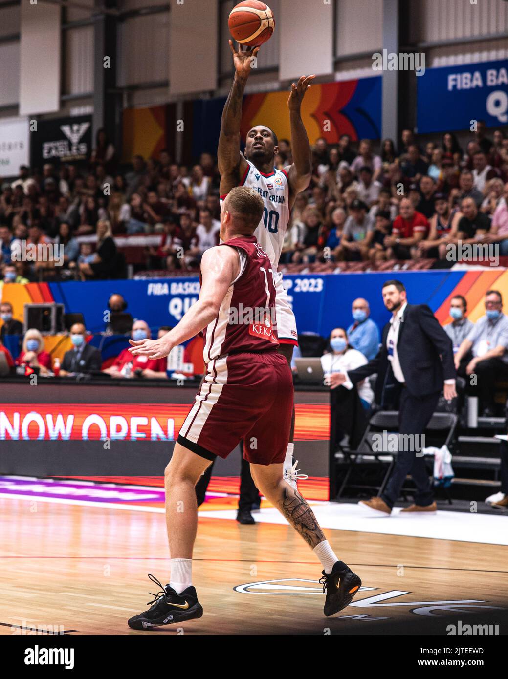 Great Britain nation mens team (team GB)play Latvia in a FIBA World Cup ...