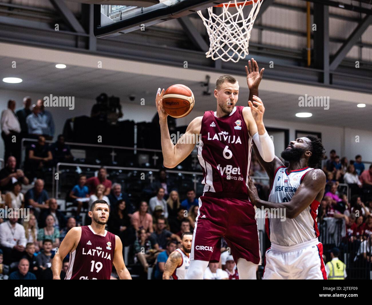 Great Britain nation mens team (team GB)play Latvia in a FIBA World Cup ...