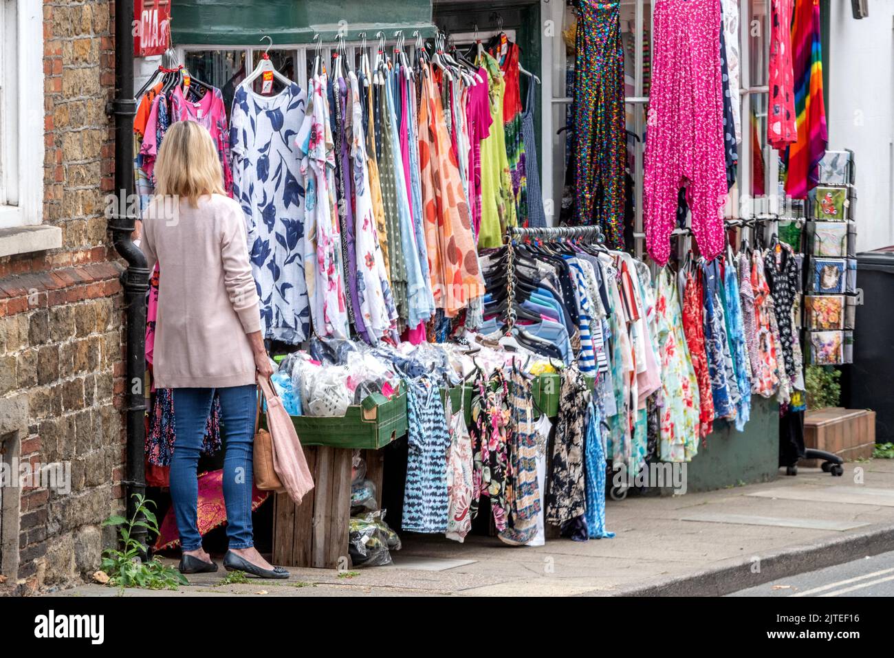 Midhurst, August 22nd 2022: A clothes shop in Knockhundred Row Stock ...