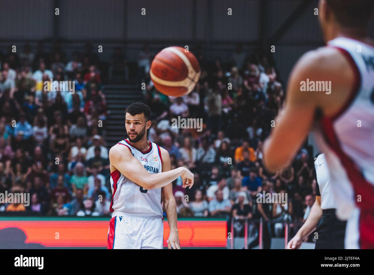 Great Britain nation mens team (team GB)play Latvia in a FIBA World Cup ...