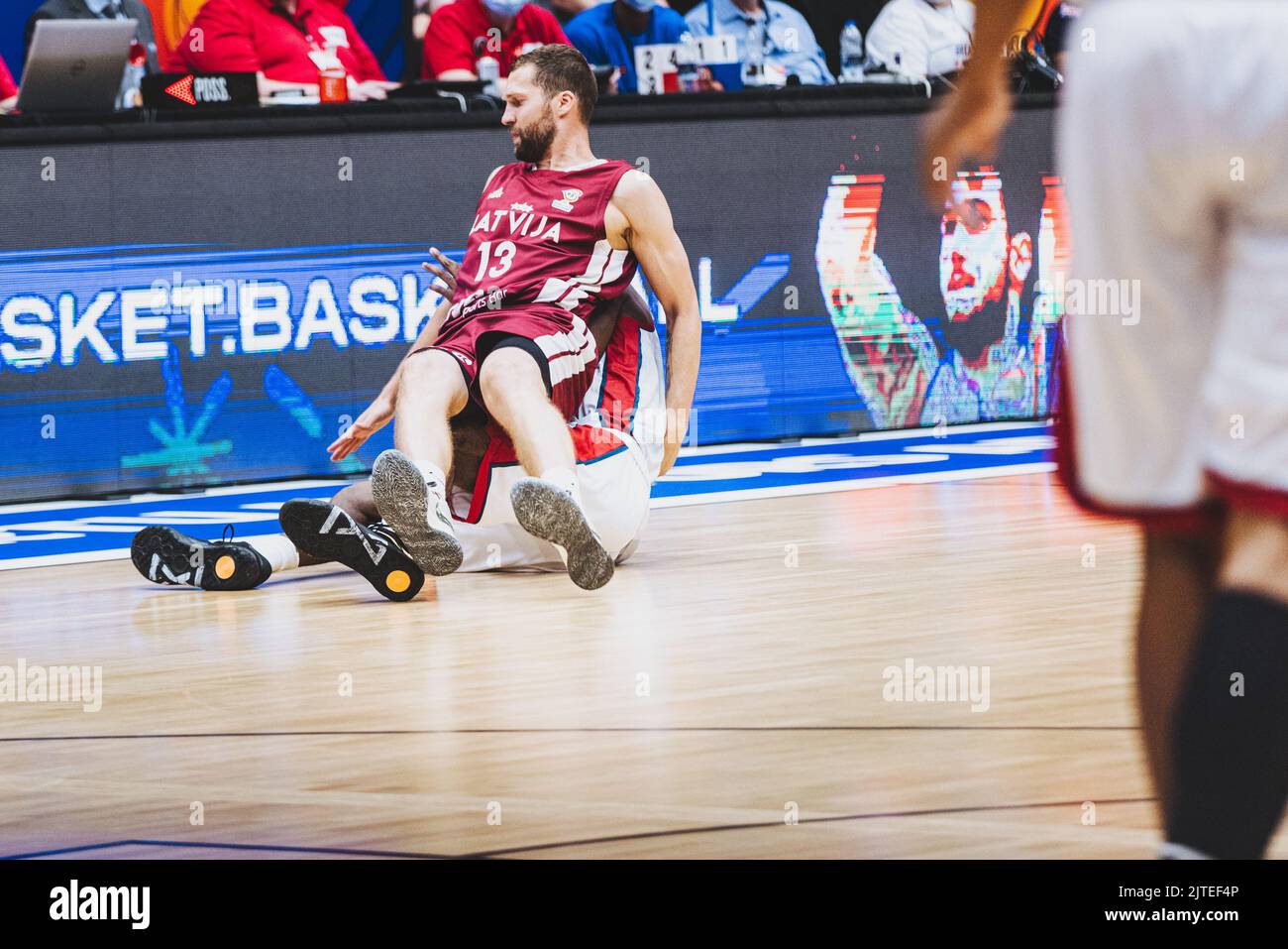 Great Britain nation mens team (team GB)play Latvia in a FIBA World Cup ...