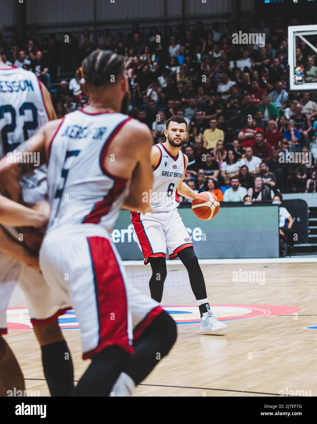 Great Britain nation mens team (team GB)play Latvia in a FIBA World Cup ...
