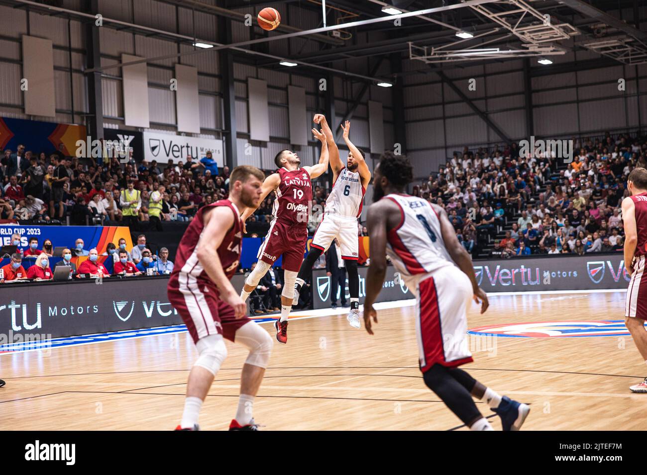 Great Britain nation mens team (team GB)play Latvia in a FIBA World Cup ...