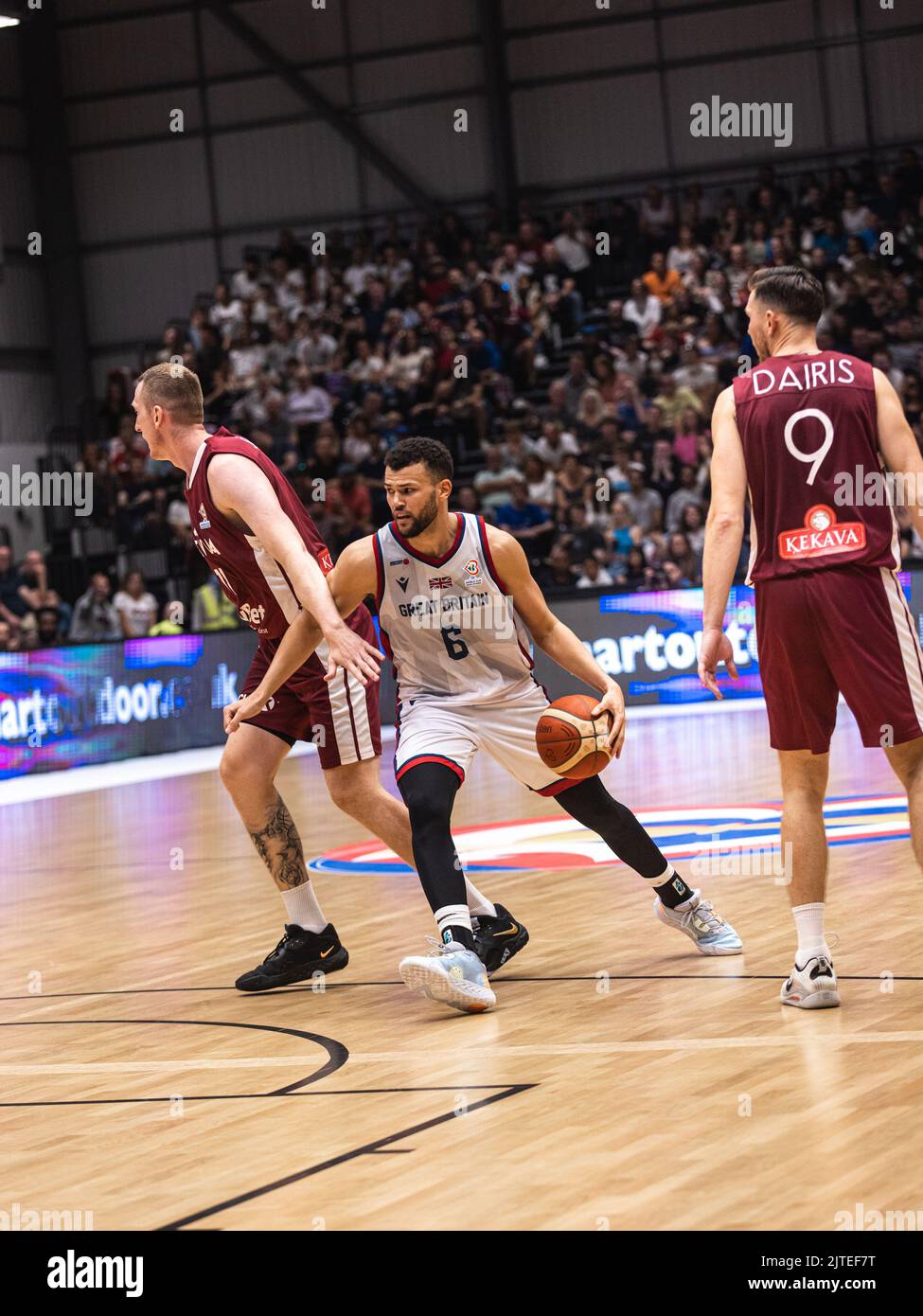 Great Britain nation mens team (team GB)play Latvia in a FIBA World Cup ...