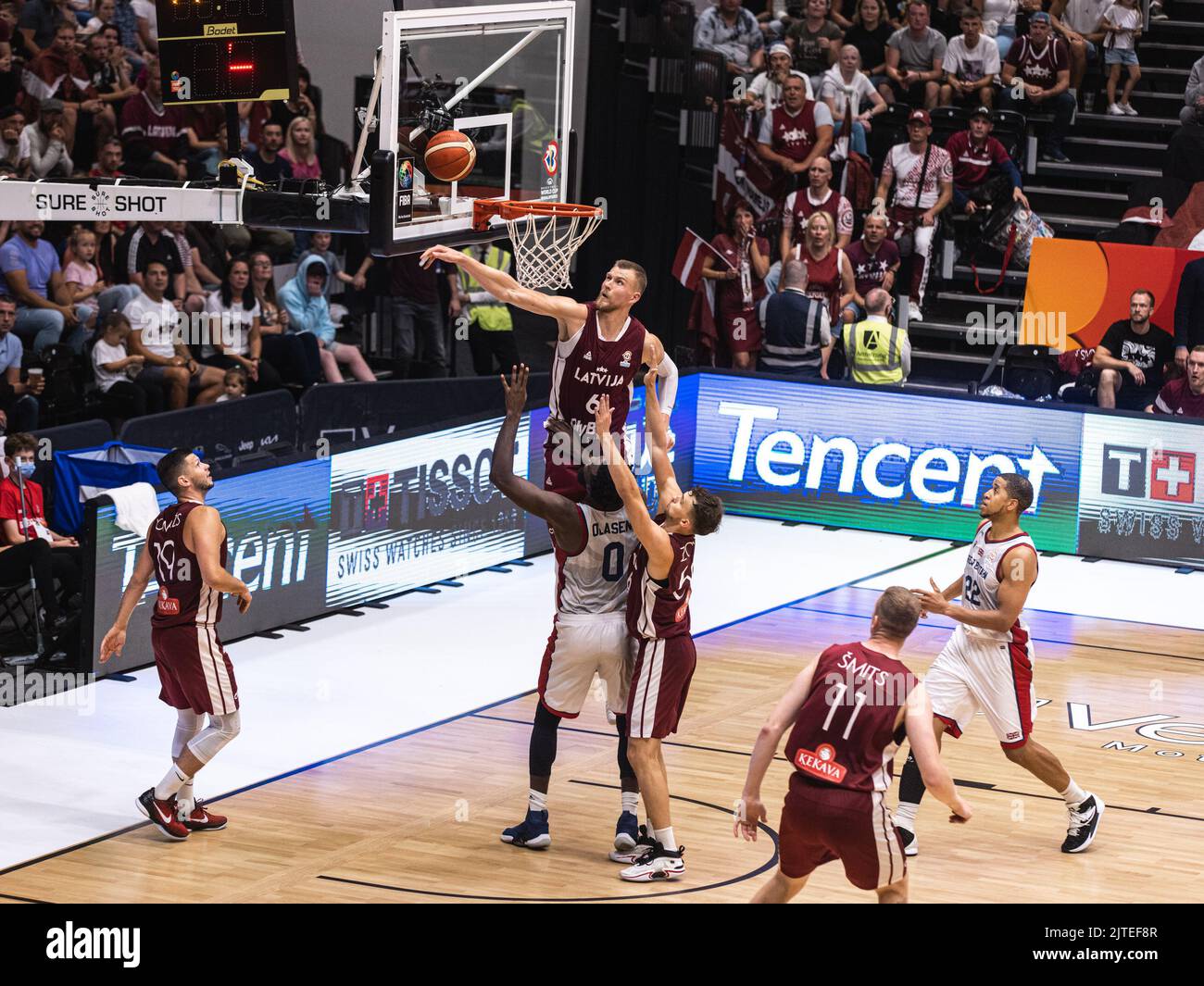 Great Britain nation mens team (team GB)play Latvia in a FIBA World Cup ...