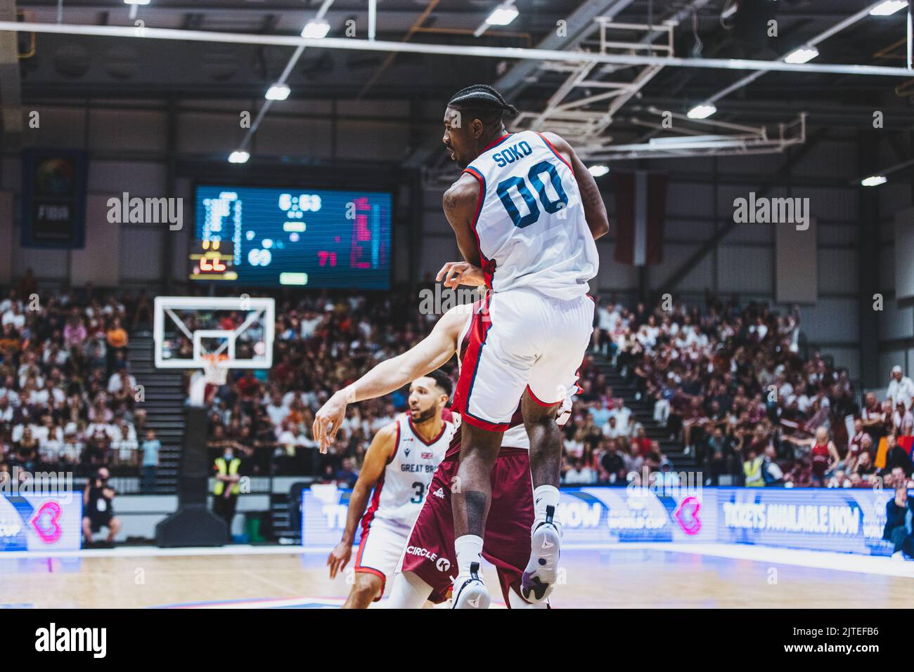 Great Britain nation mens team (team GB)play Latvia in a FIBA World Cup ...