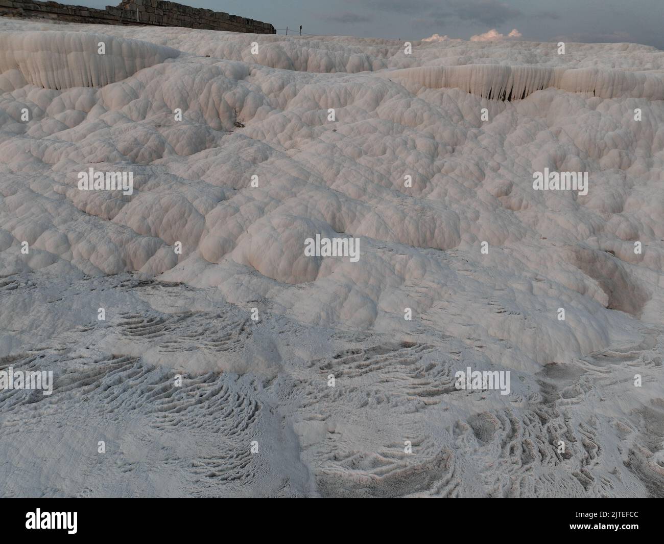Pamukkale Travertines Cinematic Aerial Drone footage. Turkish famous ...