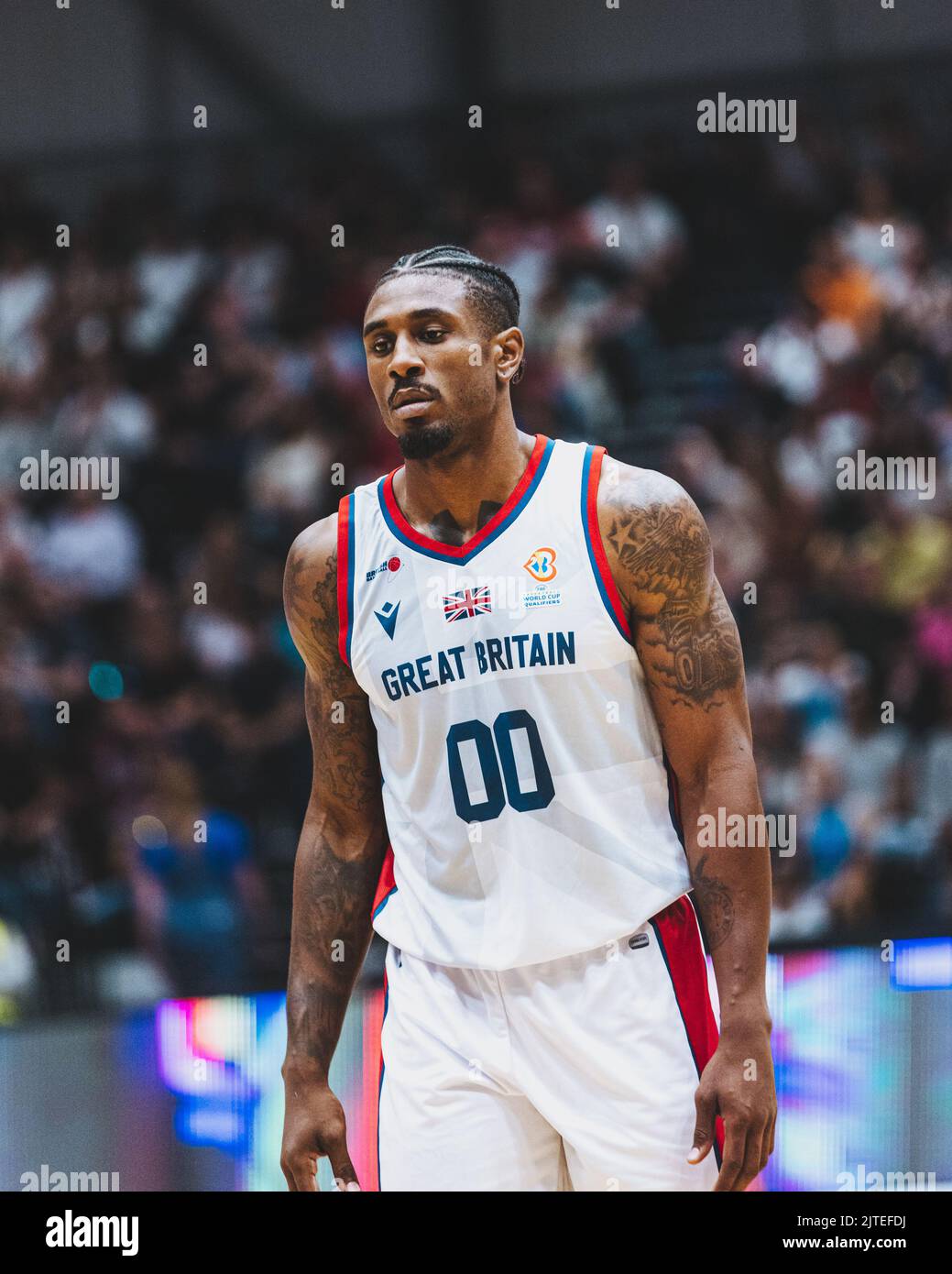 Great Britain nation mens team (team GB)play Latvia in a FIBA World Cup ...
