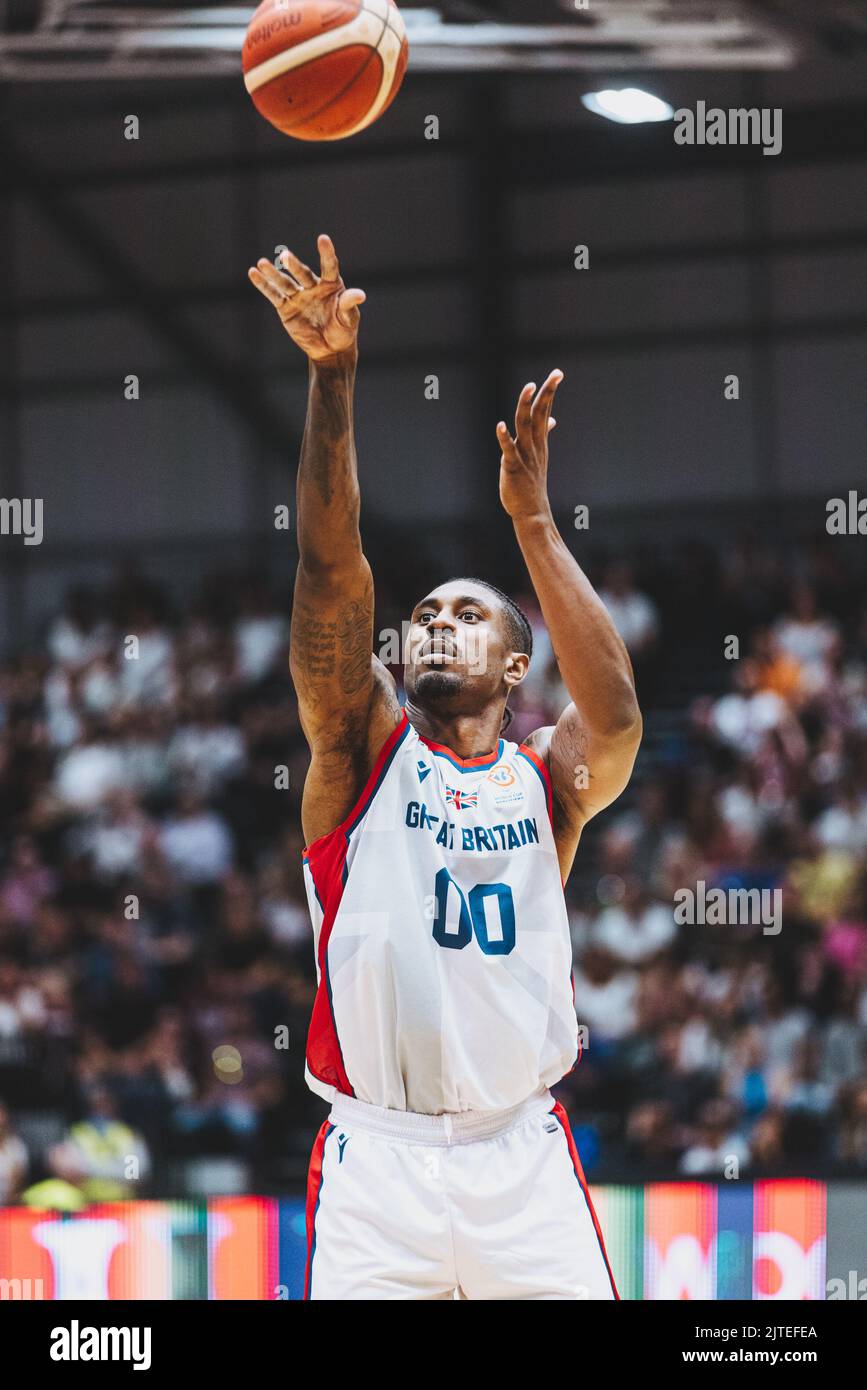 Great Britain nation mens team (team GB)play Latvia in a FIBA World Cup ...
