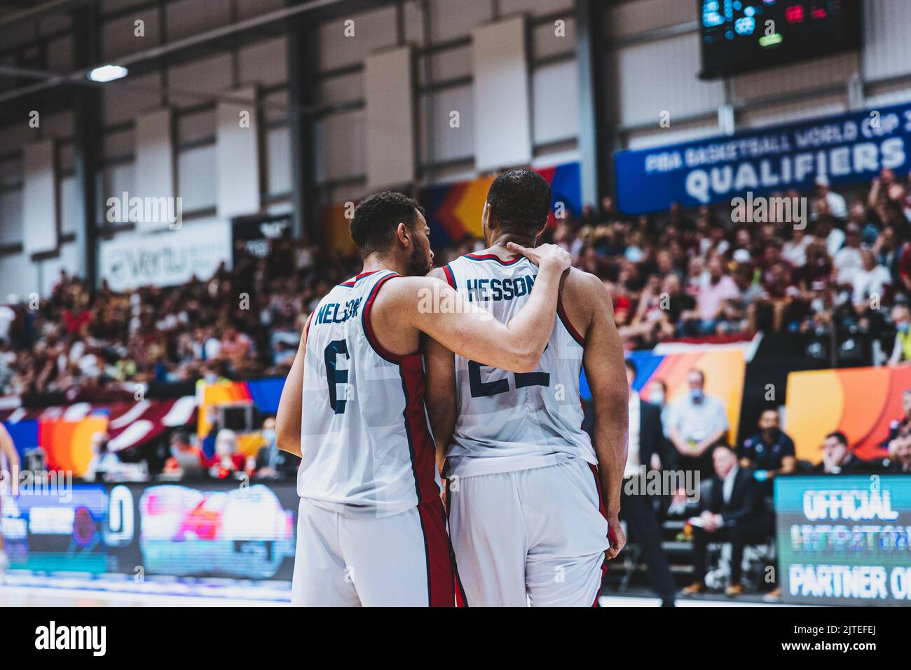 Great Britain nation mens team (team GB)play Latvia in a FIBA World Cup ...