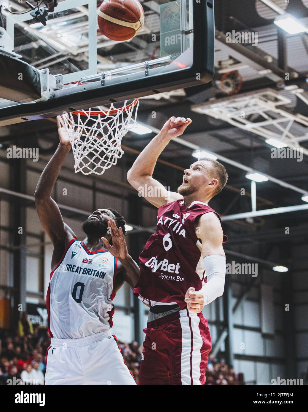 Great Britain nation mens team (team GB)play Latvia in a FIBA World Cup ...