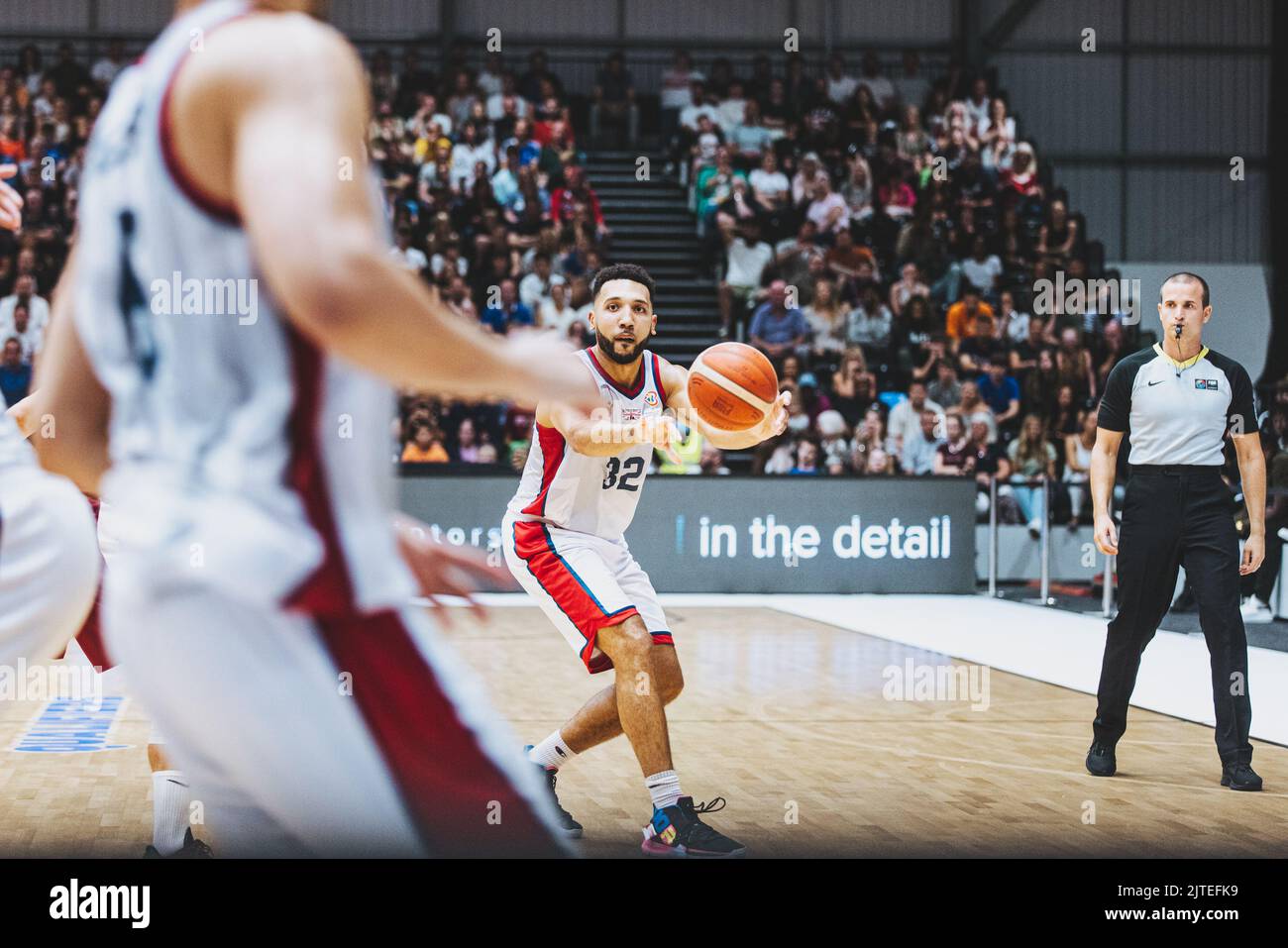 Great Britain nation mens team (team GB)play Latvia in a FIBA World Cup ...