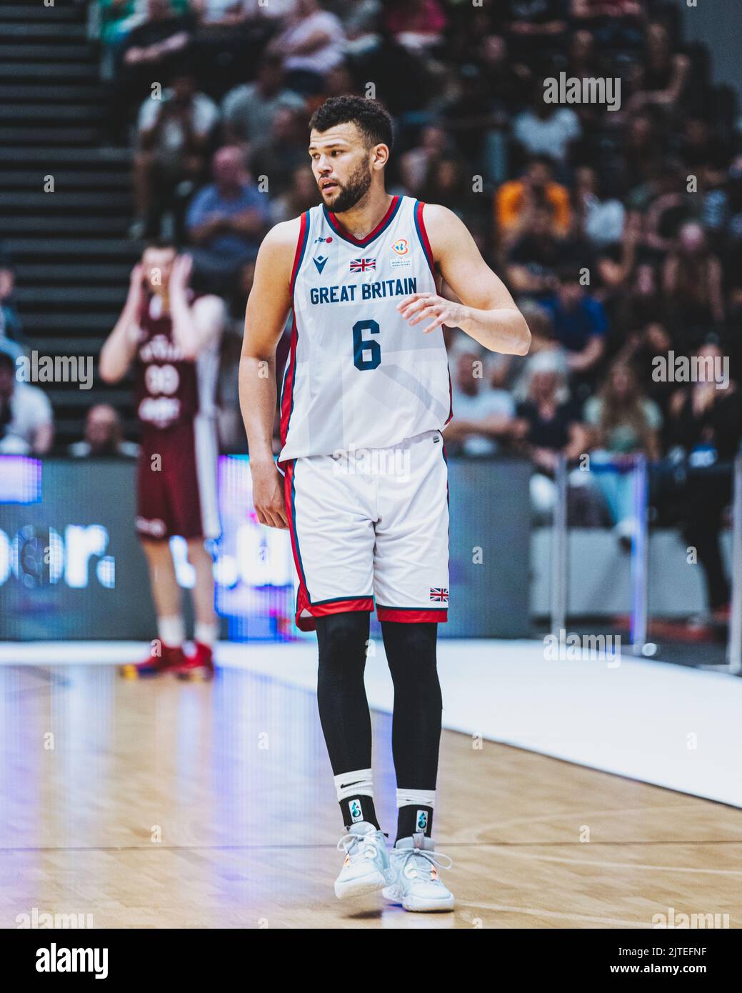 Great Britain nation mens team (team GB)play Latvia in a FIBA World Cup ...