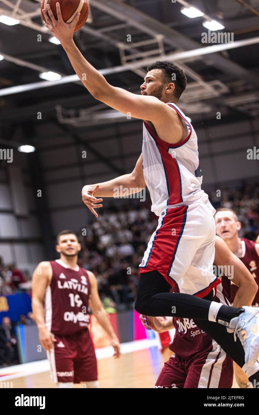 Great Britain nation mens team (team GB)play Latvia in a FIBA World Cup ...