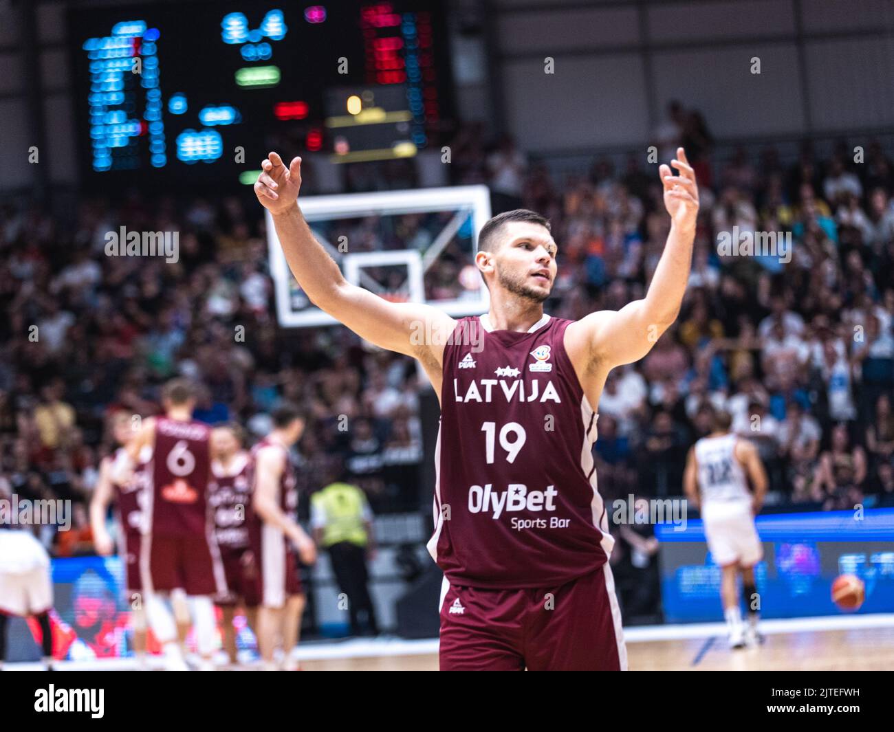 Great Britain nation mens team (team GB)play Latvia in a FIBA World Cup ...
