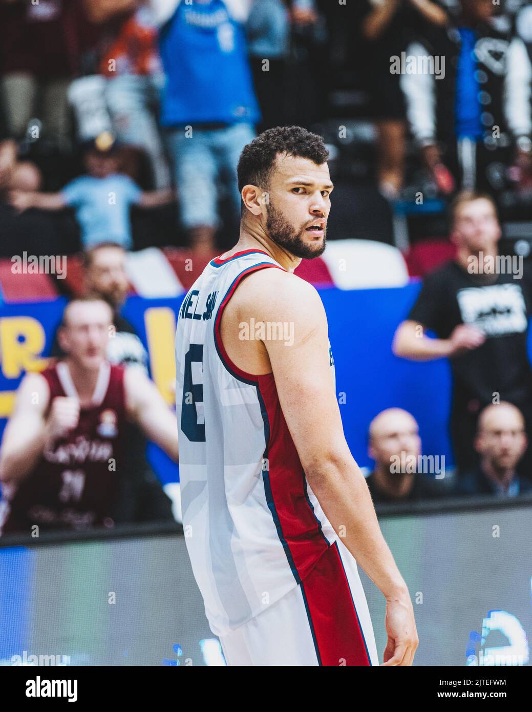 Great Britain nation mens team (team GB)play Latvia in a FIBA World Cup ...