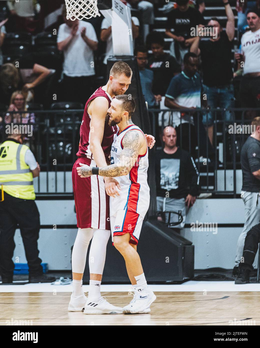 Great Britain nation mens team (team GB)play Latvia in a FIBA World Cup ...