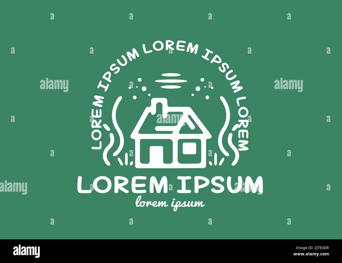 Simple and small house monline art illustration design Stock Vector ...