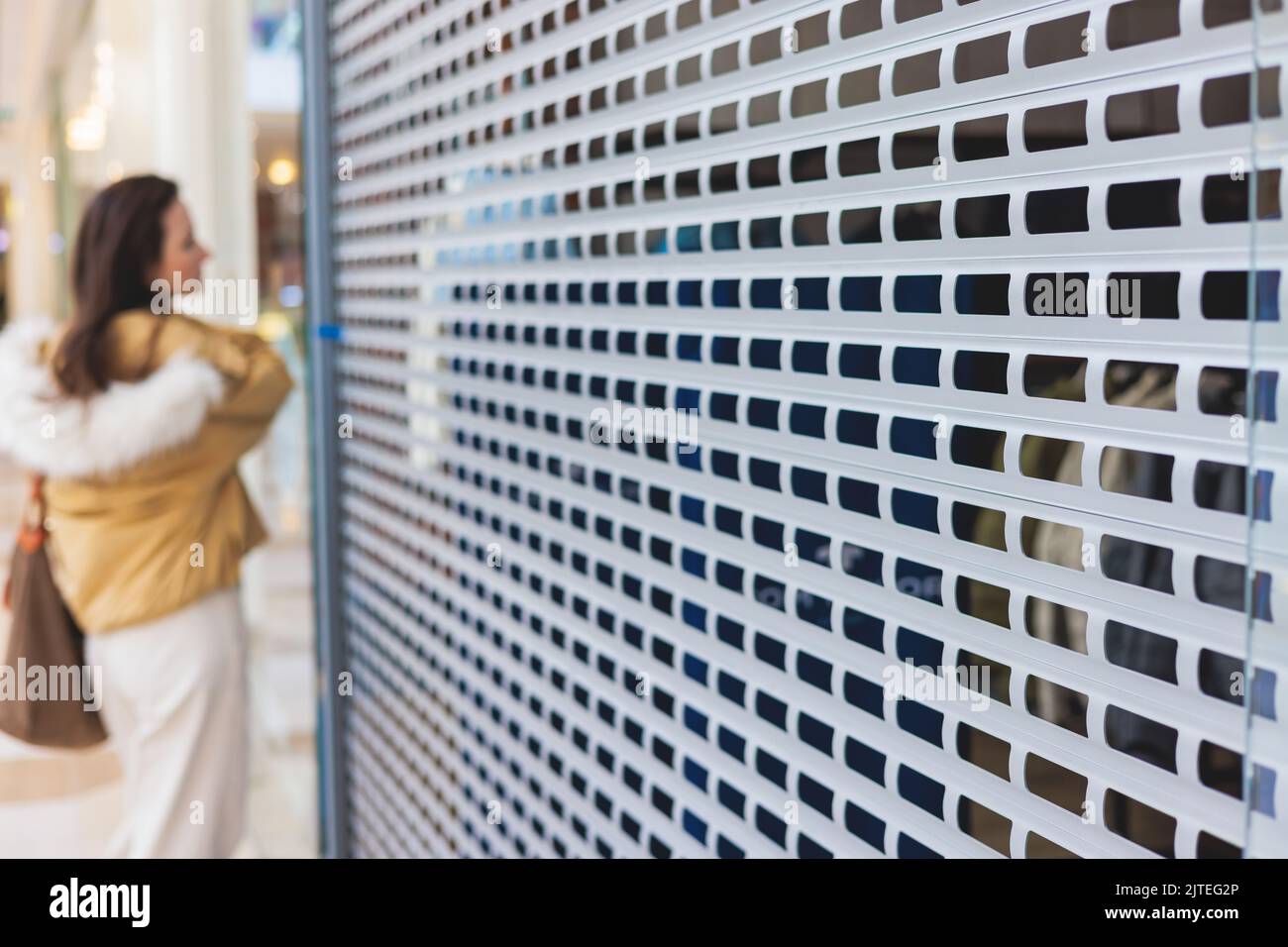 Stores show case in shopping mall closed due to sanctions, boycott and ...