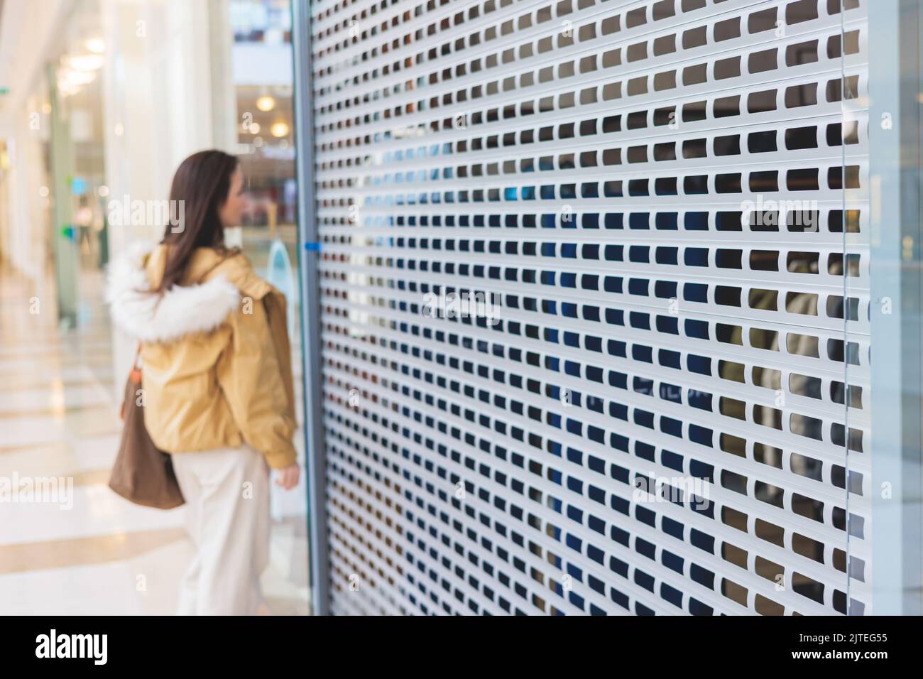 Stores show case in shopping mall closed due to sanctions, boycott and ...