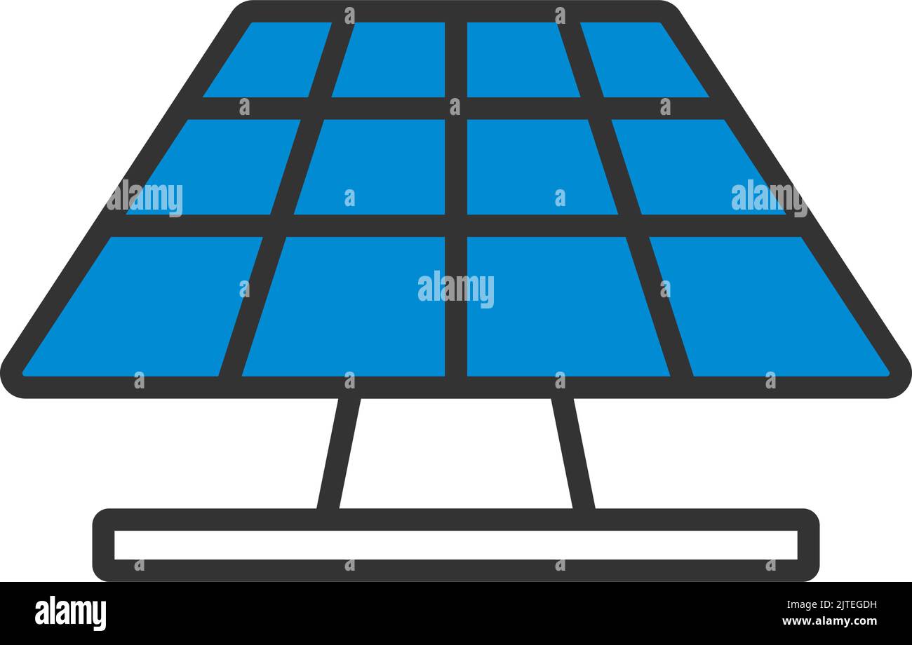 Solar Energy Panel Icon. Editable Bold Outline With Color Fill Design ...