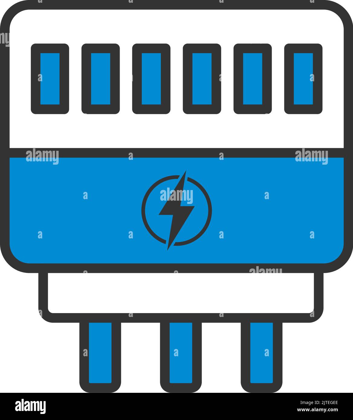 Electric Meter Icon. Editable Bold Outline With Color Fill Design ...