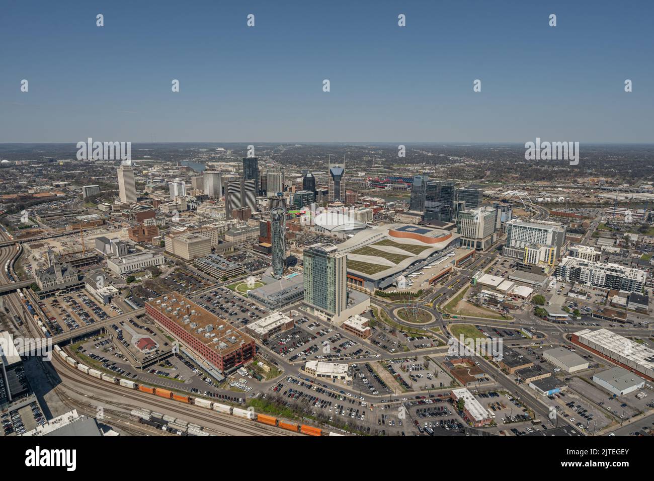 Aerial view of Downtown Nashville from 2,000 feet up Stock Photo - Alamy