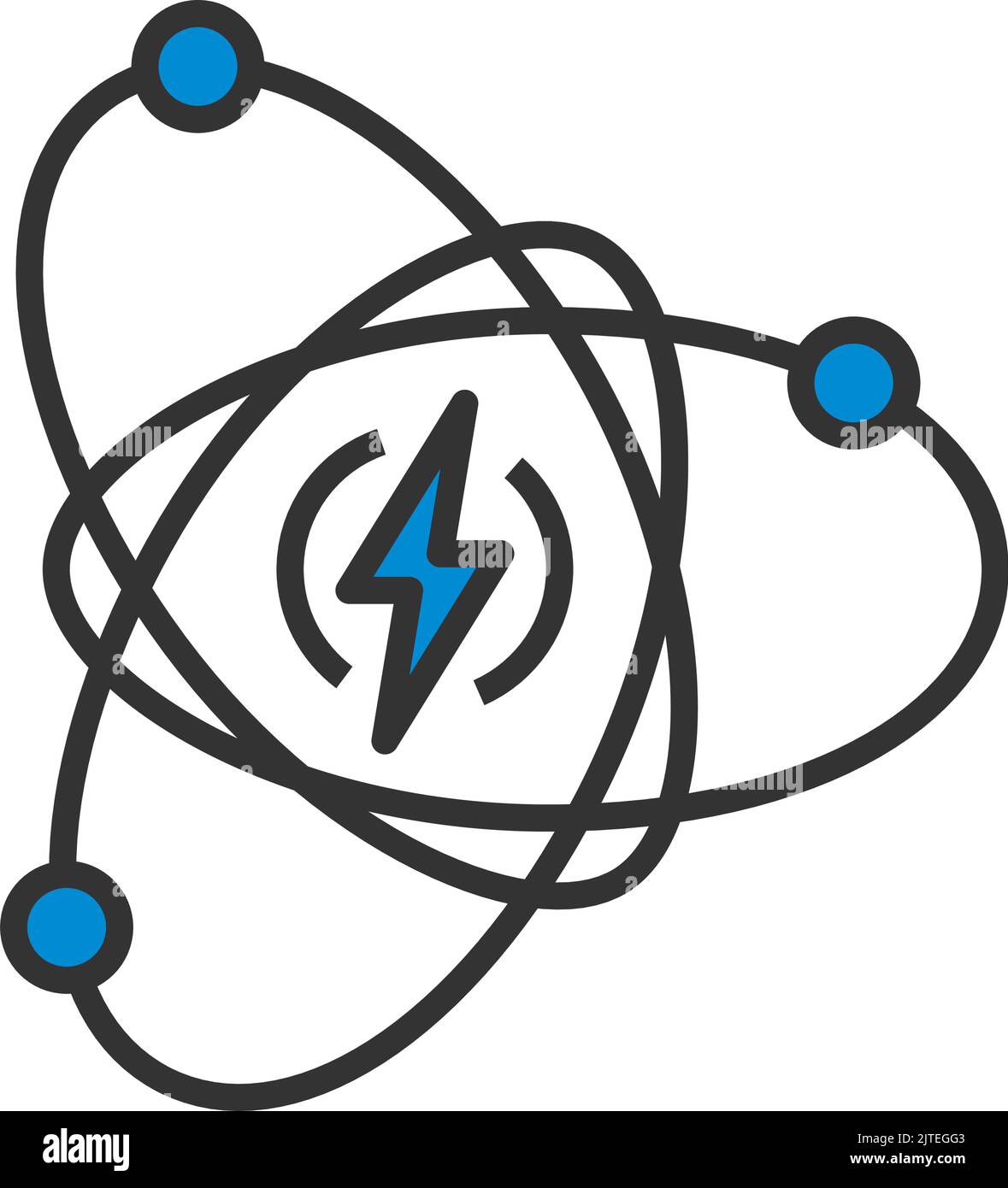 Atom Energy Icon. Editable Bold Outline With Color Fill Design. Vector ...