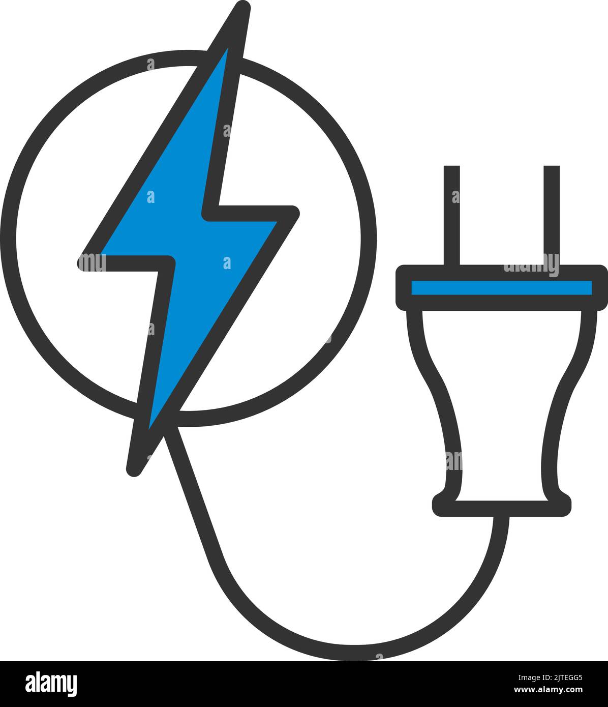 Electric Plug Icon. Editable Bold Outline With Color Fill Design ...