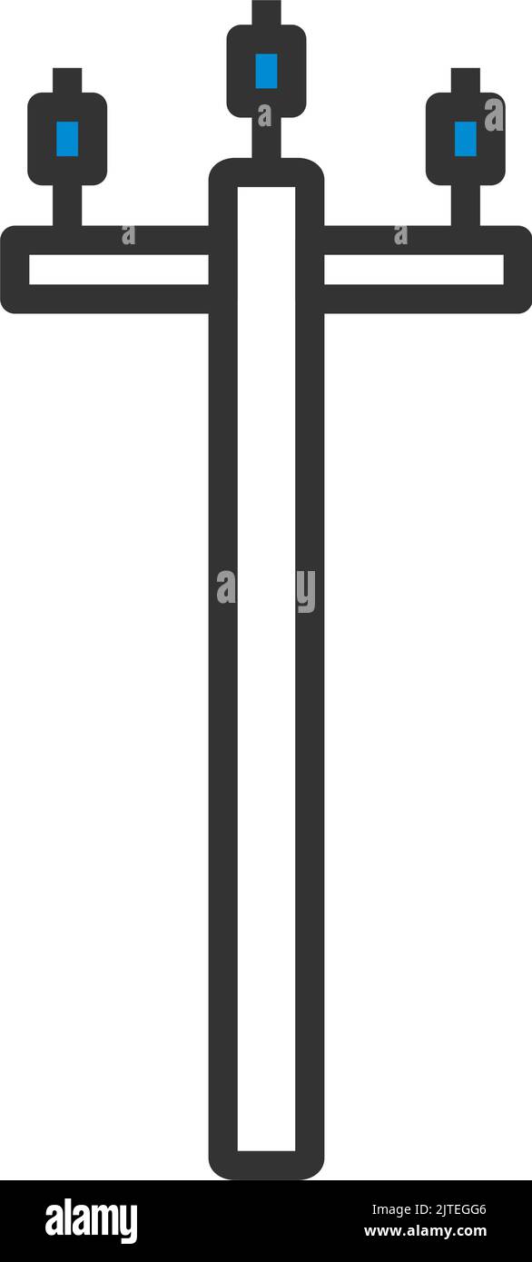 High Voltage Line Icon. Editable Bold Outline With Color Fill Design ...