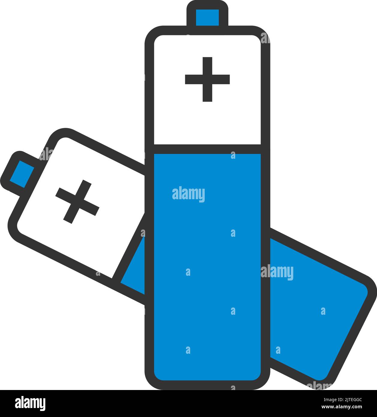 Electric Battery Icon. Editable Bold Outline With Color Fill Design ...