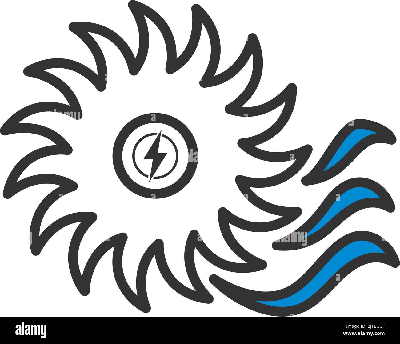 Water Turbine Icon. Editable Bold Outline With Color Fill Design ...