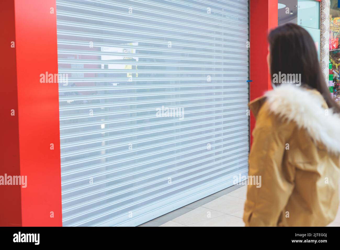 Stores show case in shopping mall closed due to sanctions, boycott and ...