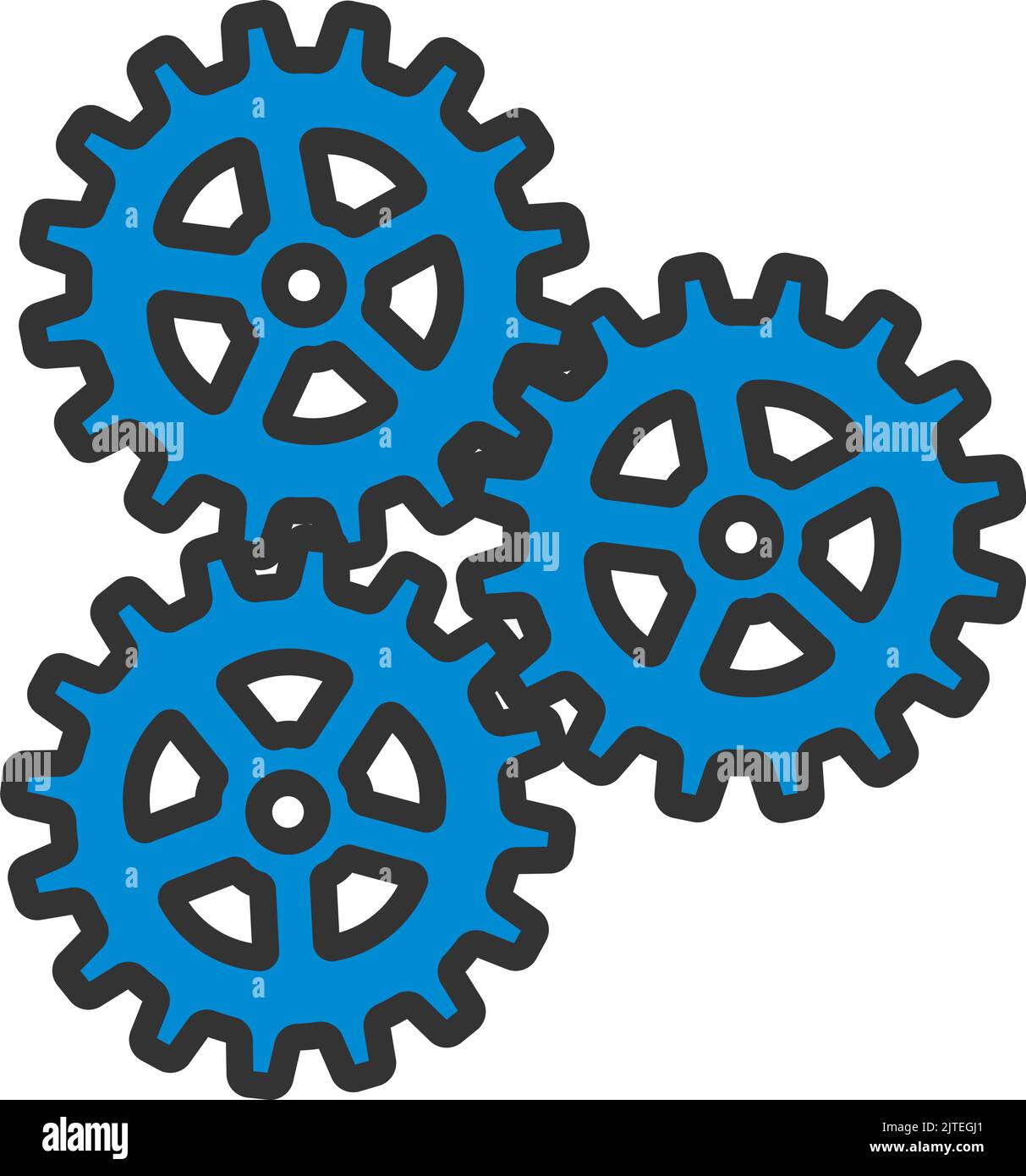 Gear Icon. Editable Bold Outline With Color Fill Design. Vector ...